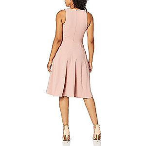 Dress the Population Women's Catalina Solid Sleeveless Fit & Flare Midi Dress, Blush, XS
