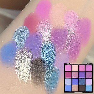 AMY'S DIARY Eyeshadow Palette Glitter Makeup,Forest Blue Purple 16 Colors Matte Glitter Eyeshadow Long Lasting Colorful Eye Shadow Plattet for Women Girls
