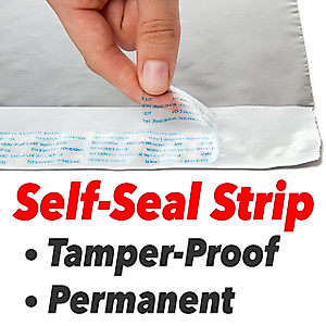 22x28 Jumbo Self-Seal Poly Mailer Bags 2.5 Mil Silver (100 Pack)