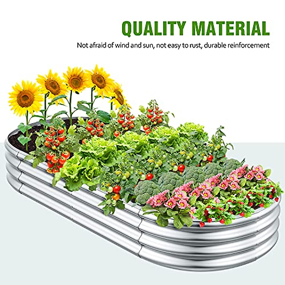 2 Pcs 9 x 3 x 1 FT Galvanized Steel Raised Garden Bed, Large Galvanized Steel Outdoor Planter Box for for Easy to DIY and Clean - Raised Garden Beds Outdoor for backyards, terraces and Balconies
