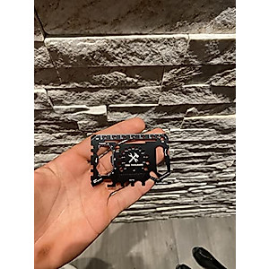 USA Toolbars Wallet Multitool Card – 46 in 1 Innovative Gift Stainless Steel Business Credit Card – Black – Multi-Tool (Screwdrivers, Can Opener, Butterfly Wrench, Phone Stand & More)