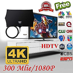 Alician 300 Mile Range Antenna TV Digital HD Skywire Antena Digital HDTV 1080p Indoor