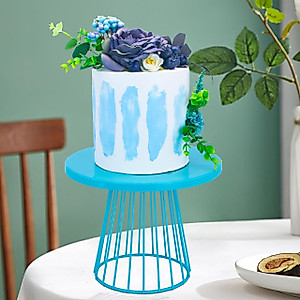 WeiteShow Party Cake Stand for Dessert Table- Cake Holder- Round Cake Stand or Cup Cake Stand,blue-10”