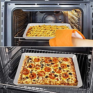 Beasea Square Pizza Pan for Oven, 11.8 Inch Pizza Pan with Holes Aluminum Alloy Pizza Oven Tray Pizza Crisper Pan Pizza Baking Tray Bakeware for Home Restaurant Kitchen