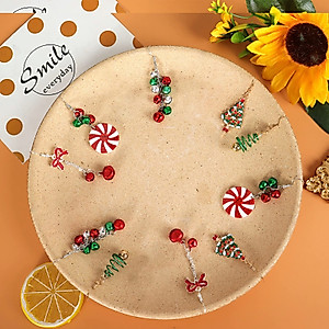 18 Pairs Christmas Earrings Bulk Cute Christmas Jingle Bell Santa Claus Pearl Tree Bow Earrings Xmas Jewelry Dangle Earrings Set for Women