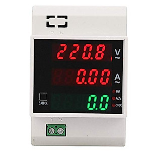 Digital Energy Meter, Multifunction Din Rail Power Meter AC100A KWH Meter with LED Display AC80-300V/AC200-450V(AC80-300/100A)
