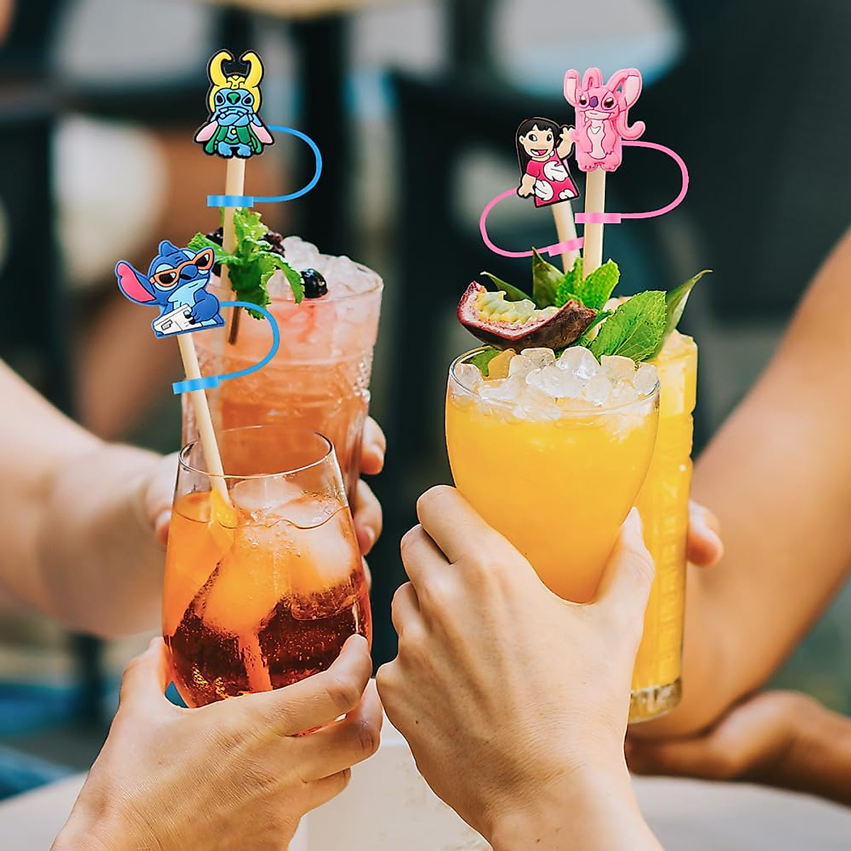 6 PCS Stanley Straw Topper for Stanley Cup 30&40 Oz,Stanley Straw Cover for 10mm Straw,Stitch Stanley Cup Accessories,Cute Straw Cover Cap