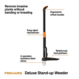 Fiskars 339950-1002 4-Claw Weeder, 39 Inch