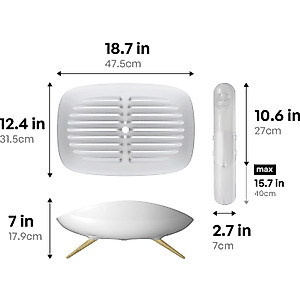 carrotez Dish Drying Rack, Dish Rack, Dish Drainer, Dish Rack and drainboard Set, Dish Drying Rack with drainboard and Swivel Spout, Kitchen Countertop, Easy Installation, Durable, Rustproof, White