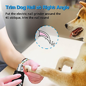 Casfuy Dog Nail Grinder Upgraded - Professional 2-Speed Electric Rechargeable Pet Nail Trimmer Painless Paws Grooming & Smoothing for Small Medium Large Dogs & Cats (Black)