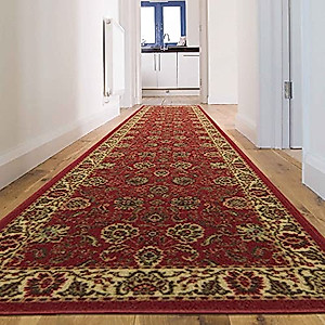 Ottomanson Ottohome Oriental Design OTH2130 Merge Collection, 2'7" x 9'10", Red-Legacy, 9 Foot
