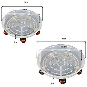 SCOOVY Cute Plant Caddy Potted Plant Stand with Wheels Round Flower Pot Mover Rolling Planter Dolly Indoor Outdoor Home Garden Tools Plant Pot Saucers