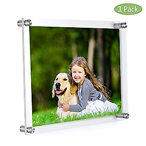 Meetu Acrylic 11x14 Frame -Inner 10x12 Picture Frame -Wall Mount Photo Frame Use As Family Picture Frame, Baby Photo Frame, Document Frame, Art Frames -Create Supper Clear Floating Look
