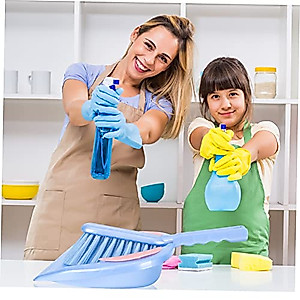 Cabilock 1 Set Practical Cleaning Broom Desk Cleaning Broom Mini Broom and Dustpan Car Desk Garbage Can Pet Cage Broom Handheld Broom Mini Pan Cleaner Mini Garbage Container Blue Plastic