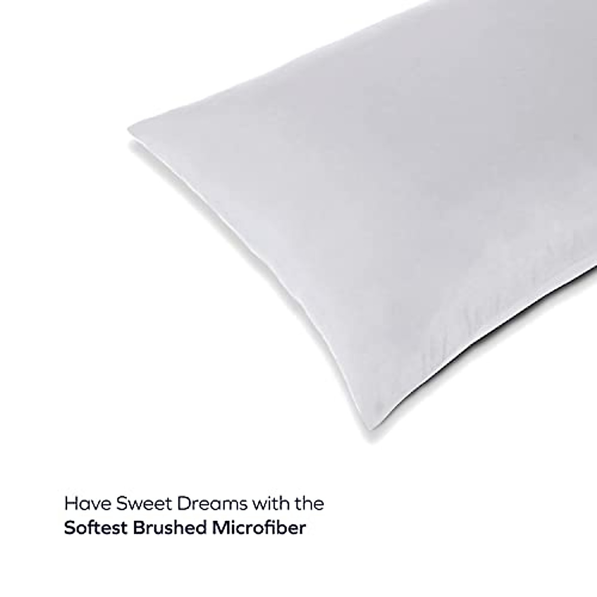 Microfiber Light Gray Pillow Cases Set of 2 King Size Bed Pillow Covers Ultra Soft (20 x 40) Inches Solid Pillowcases with Open Closure, Machine Washable