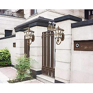 Zziyj LED Solar Wall Light Garden Outdoor Security Lights Vintage Solar Lantern Wall Lights for Patio Deck Yard Garden Fence Home Stairs Wall Lamp