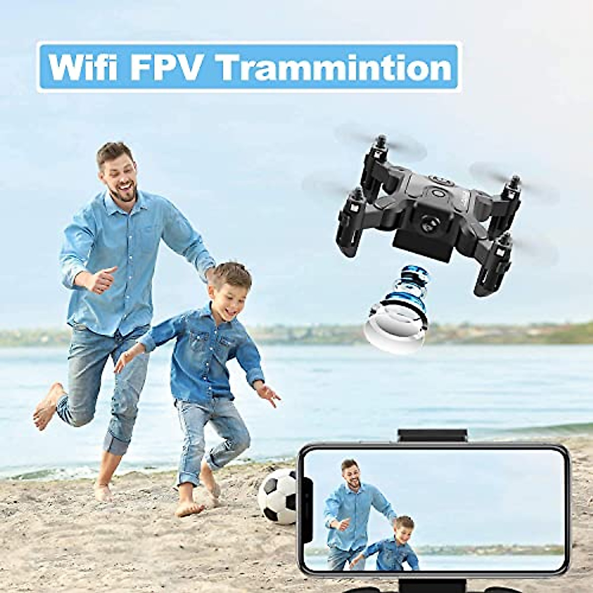 4DV2 Foldable Mini Drone with 720P Camera for Kids,2.4G FPV Video camera,Nano Portable Pocket RC Quadcopter Toys,3D Flip,Altitude Hold,Headless Mode,Trajectory Flight,3D Flips,3 Battery
