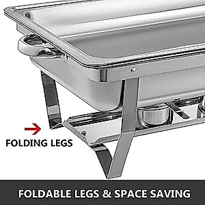 Chafing Dishes Chafing Dish Buffet Set, Food Warmers Server Warming Tray Round Rectangular Chafers, Stainless Steel Square Chafer, Round Food Warmer Chafing For Catering Warmer Chafer Set, Energy Effi