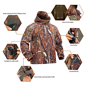 YEVHEV Quiet Hunting Clothes Suit Clothing Gear Camouflage Hoodie Jacket Pants