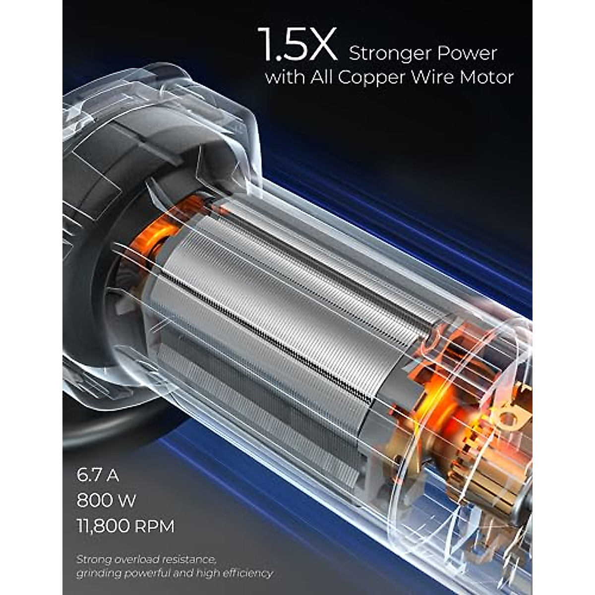 DongCheng Angle Grinder 4-1/2 inch 6.7-Amp Paddle Switch Cut off Tool 11800RPM Electric Grinder Power Tools with Cutting & Grinding Wheels, Flap Discs, Auxiliary Handle for Wood Metal & Rust Removal