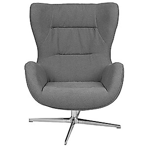 Flash Furniture Rally Gray Fabric Swivel Wing Chair