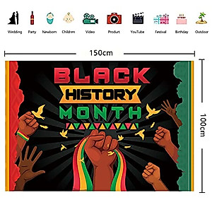 Black History Month Backdrop,African American BHM Worthwhile Festival Background for Black History Month Party Decoration(5 x3FT)