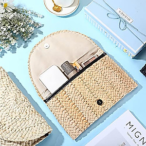 Chunful 3 Pcs Straw Clutch Purses for Women Girls Summer Beach Bags Envelope Woven Purse Vacation Beach Vacation Bride Wedding Evening Wallet Handbag, 3 Colors