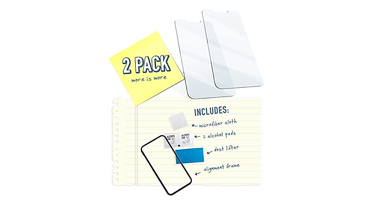 Smartish iPhone 13 Screen Protector 2-Pack - Scratch-Resistant & Easy ...