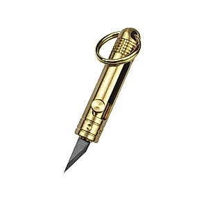SZHOWORLD Brass Mini Retractable Utility Knife/Mini Box Cutter Small EDC Pocket Portable Knife, Ultra Compact and Lightweight