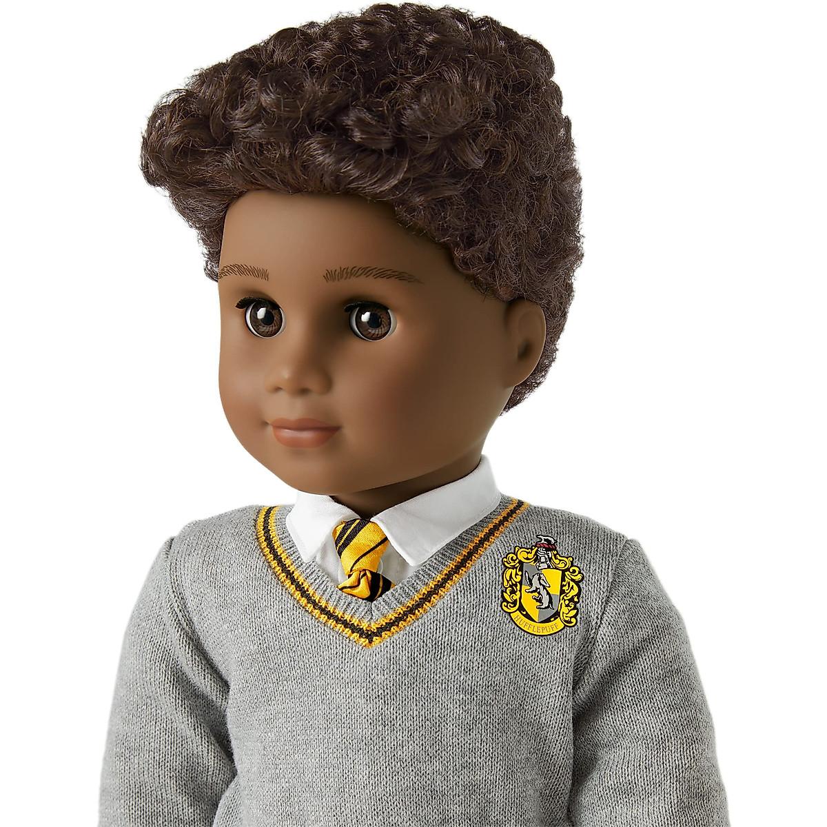 American Girl Harry Potter 18-inch Doll Hufflepuff Outfit with Sweater and Scarf Featuring House Crest, For Ages 6+