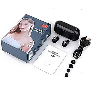 MauiNalu Superior Sound True Wireless Stereo Bluetooth 5.0 Earphone, LED Display 2000Mah Charging Case, Built-in Microphone for Calls, Gaming, and Voice Command, IPX-7 Waterproof w/4Hrs Playtime