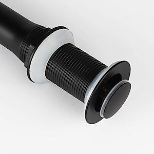 Pop Up Drain Stopper Without Overflow, Bathroom Lavatory Vanity Vessel Detachable Basket Sink Drain, Black