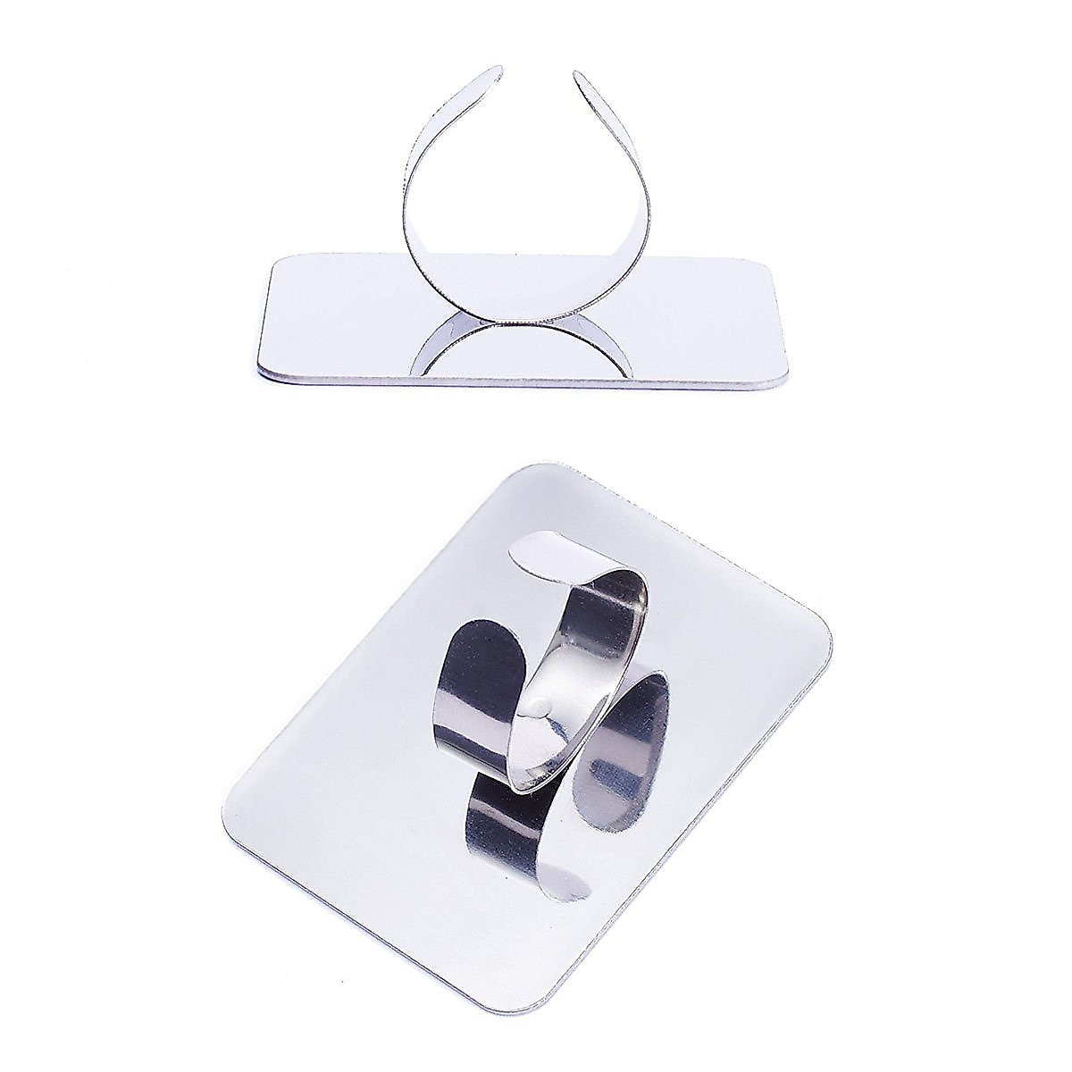 Frcolor 2PCS Nail Art Palette Stainless Steel Makeup Mixing Palette Ring Nail DIY Art Design Paint Color Mixing Palette Metal Tool