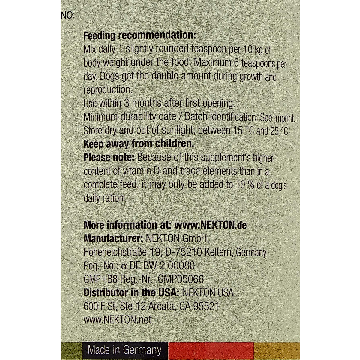 Nekton-Dog Easy Barf Raw Food Supplement 350gm (12.35oz)