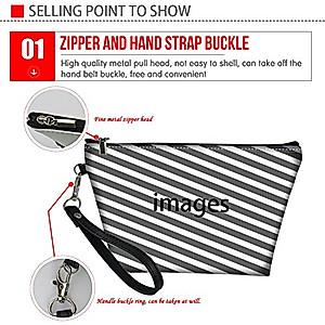 GIFTPUZZ Yellow White Butterfly Makeup Bag for Women Leather Large Cosmetic Bag Travel Lightweight Waterproof Toiletries Bag Christmas Halloween Gifts