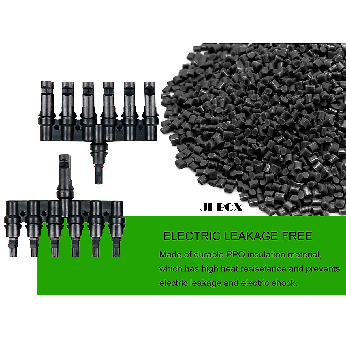 JHBOX 1 to 6 Y Branch Solar Panel Connectors | Easy Solar Panel Installation DIY Mount Tool for Parallel Connection Between Solor Panels | TUV Certified Solar Panel Wiring connectors| (1 Pair)