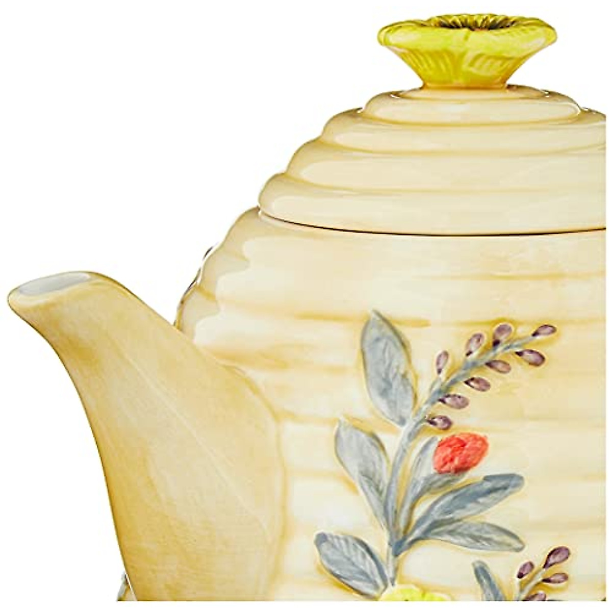 Bee Sweet 32 oz. 3-D Beehive Teapot Ceramic,Multi Colored