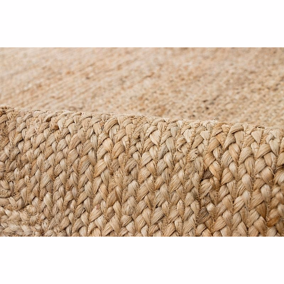 knight fury Scalloped Natural Jute Area Rug, Hand Woven Classic Rug Kitchen Rugs, Rugs for Living & Bedroom (2x3 ft)