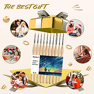 Miniature Paint Brushes, Set of 10 Pcs Paint Brushes for Acrylic Painting, Watercolor, Oil, Citadel, Figurine, Craft, Models, Nail Art, Face Painting and Paint by Numbers Kit for Adults