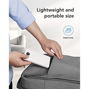 VRURC Portable Charger 10000mAh, Slim LED Display Power Bank, 5 Output 2 Input Cell Phone Battery Pack, Built-in Micro & USB C Cables Phone Charger Compatible with iPhone,Samsung,Android-White(1 Pack)