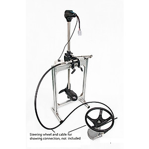 Caroute W300-24V 160LB Brushless Electric Boat Trolling Motor for Steering Wheel Control Large Thrust Saltwater 160 Pound