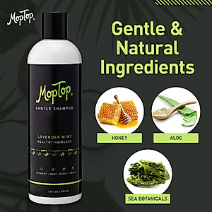 MopTop Gentle Shampoo, Salon Quality, Reduces Frizz, Cleanses Hair, All Hair Types, Sulfate & Paraben Free, Color Safe, Increases Moisture & Manageability for Smooth Silky Hair, 12oz