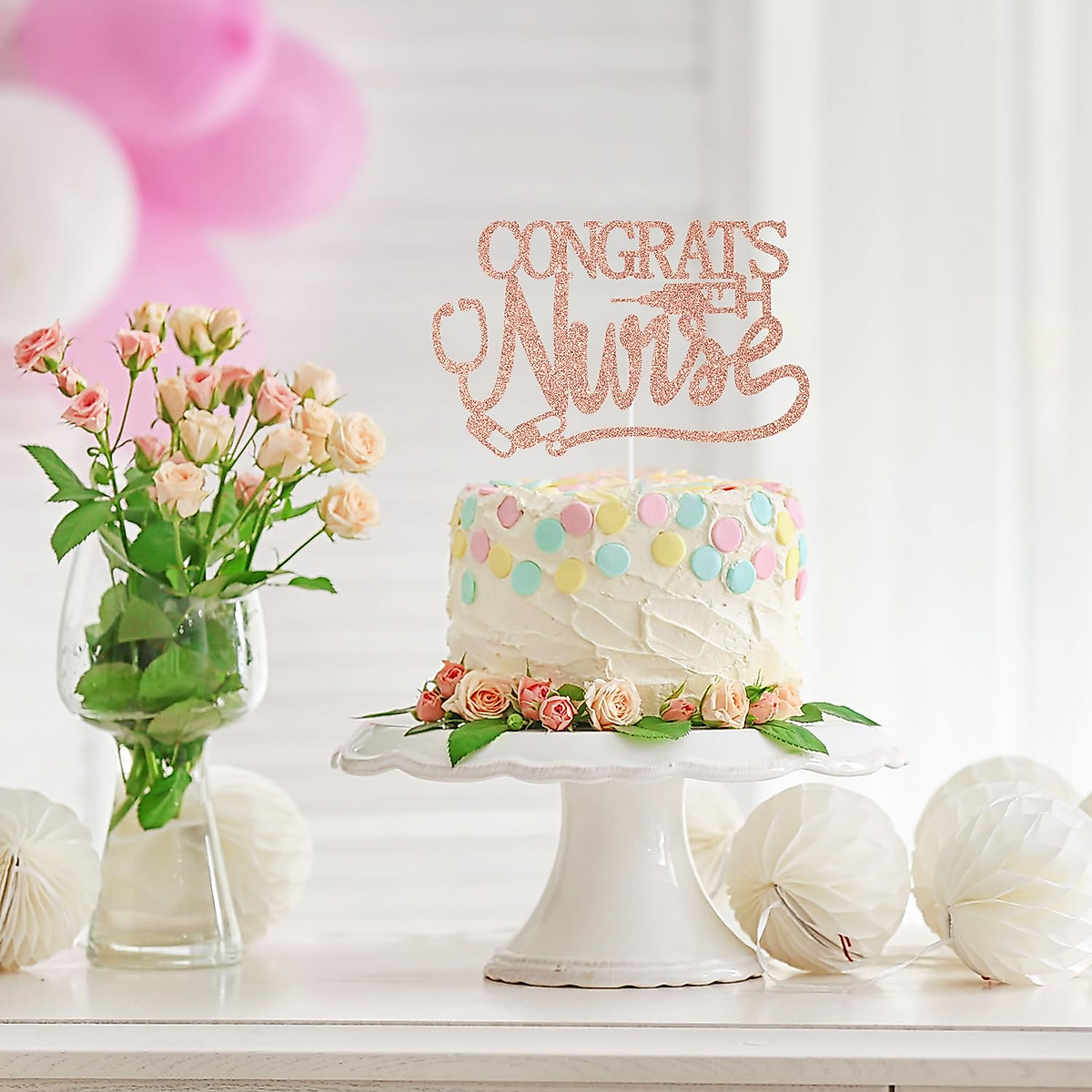 Congrats Nurse Cake Topper, Future Nurse/Congrats RN BSN FNP LPN Cake Decor, Class of 2025 Nursing School Survivor Graduation Party Decorations