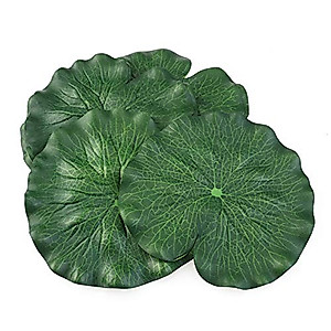 Cabilock 20pcs Artificial Lotus Leaf Floating Lotus Leaves Green Lily Pads Foliage Pond Decor Aquarium Tank Fake Leaves 18cm