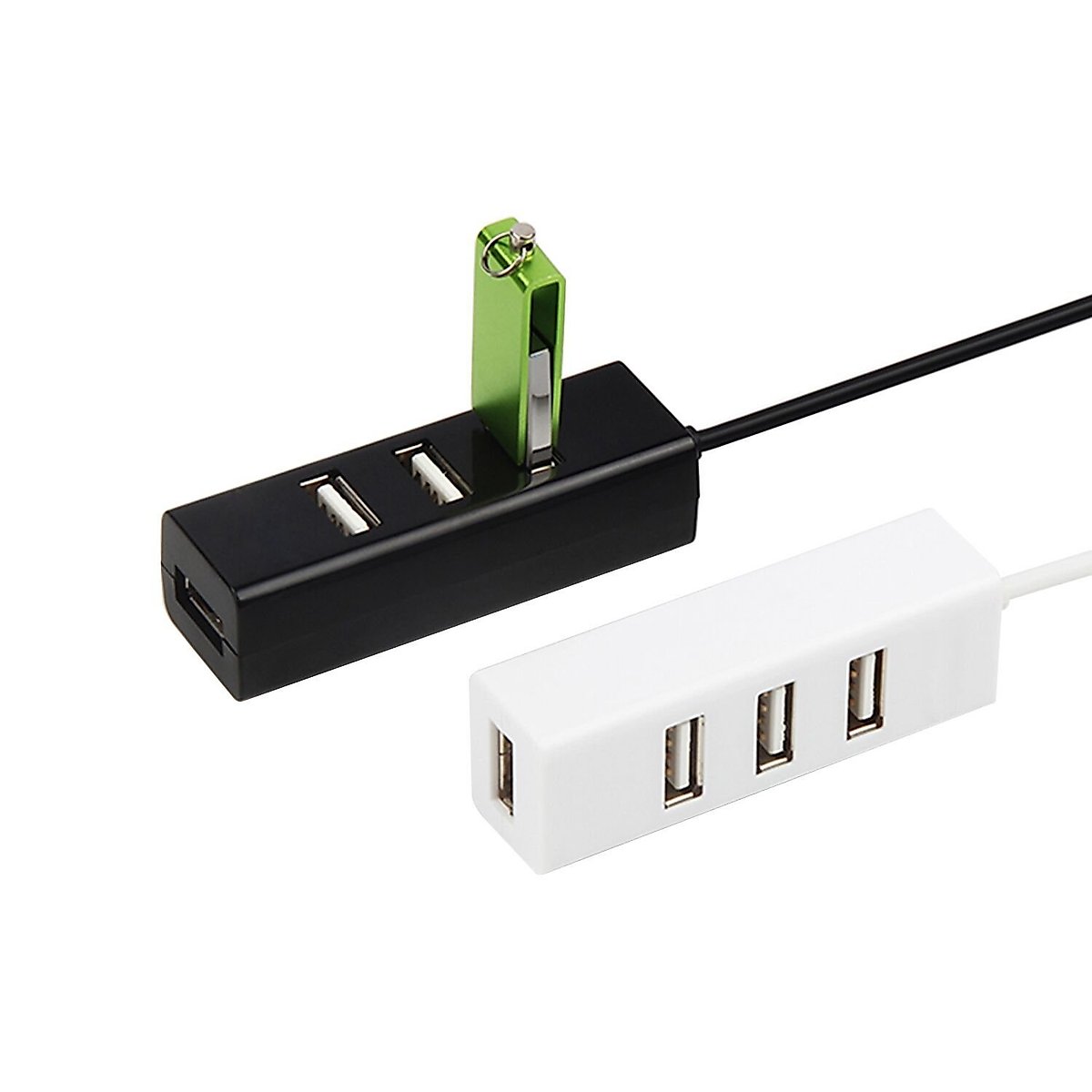 LIYU USB Port Splitter 4 Port Compact Portable High Speed USB 2.0 Data Hub for Windows MacBook Mac Pro Mac Notebook PC and More (Black)