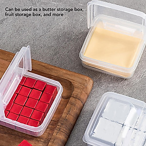 3 Pack Cheese Storage Containers with Flip Lids, Sliced Cheese Container for Fridge, Clear Plastic Butter Block Cheese Slice Storage Box Portable Freezer Food Storage Container