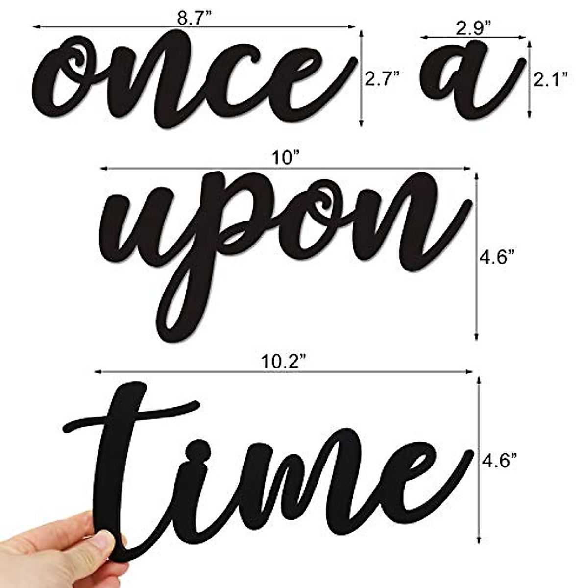 Huray Rayho Once Upon a Time Wood Sign Nursery Wall Decor Words Art Hanging Decor for Family Bookshelf, Reading Nook, Daycare, Classroom - Baby Shower Birthday Gift Ideas for Kids Toddlers Boys Girls