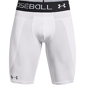 Under Armour Men's Utility Sliding Shorts 21, White (100)/Mod Gray, Large