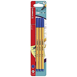 STABILO Point 88 FINELINER Pigment Liner 88/41 (Pack of 3) - Blue