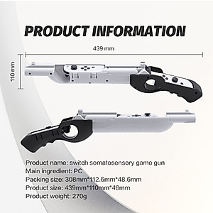 HEATFUN Game Controller Compatible with Nintendo Switch Games Wolfenstein 2: The New Colossus, Big Buck Hunter Arcade - Switch and Other Games - Black White